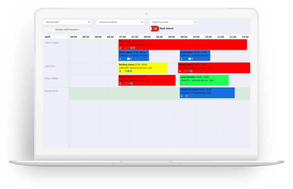Rostering - OneTouch Essentials (formerly OnePlan Care Software)